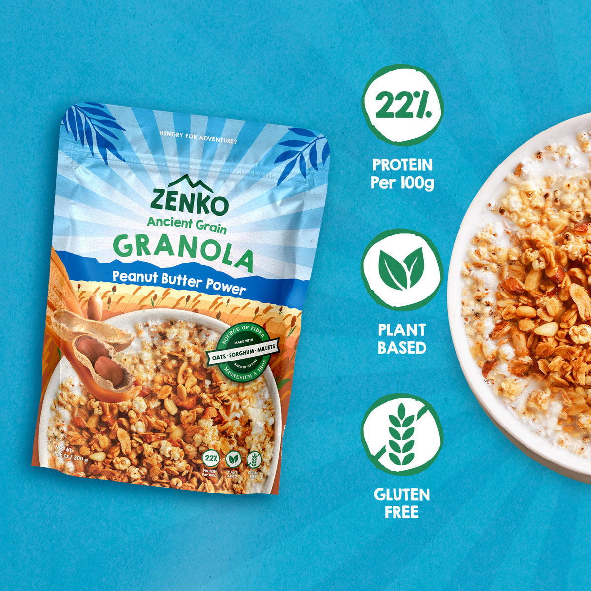 ZENKO Ancient Grain Granola - the first Granola that pops - HONEY – Zenko Superfoods EU